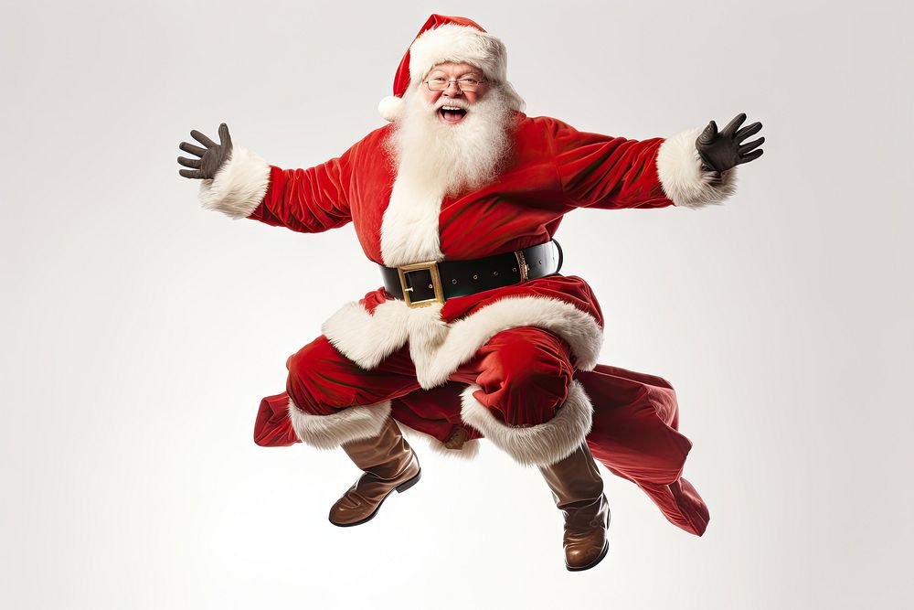 Santa jumping christmas adult celebration. | Free Photo - rawpixel
