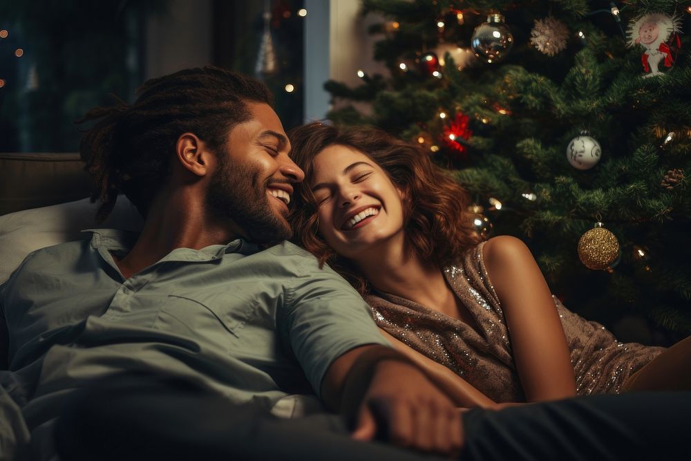 Christmas tree laughing sitting plant. | Free Photo - rawpixel