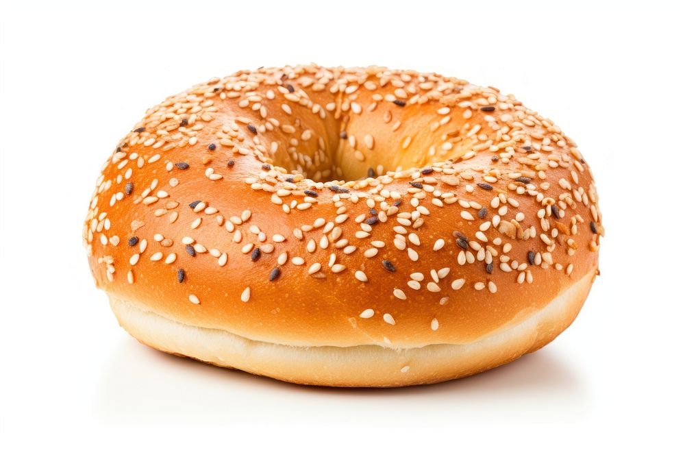 Bagel bread food white background. | Premium Photo - rawpixel