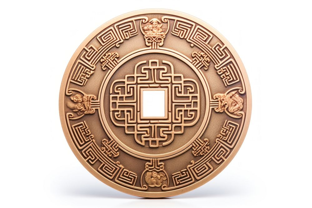 Chinese coin locket bronze white | Premium Photo - rawpixel