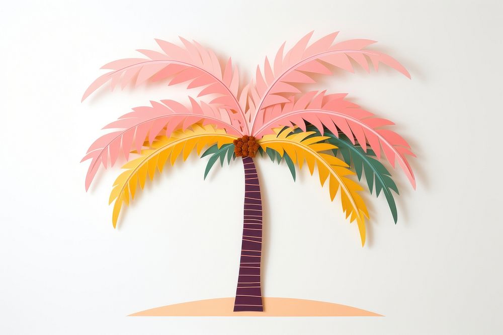 Palm tree paper Flat plant. | Free Photo Illustration - rawpixel
