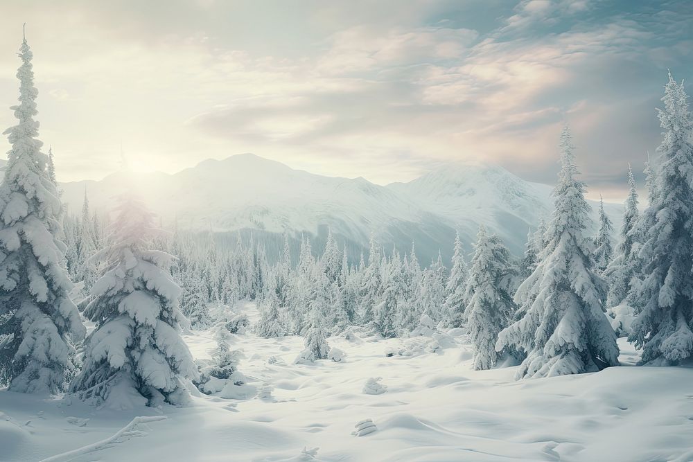 Forest snow tree landscape. AI | Premium Photo - rawpixel