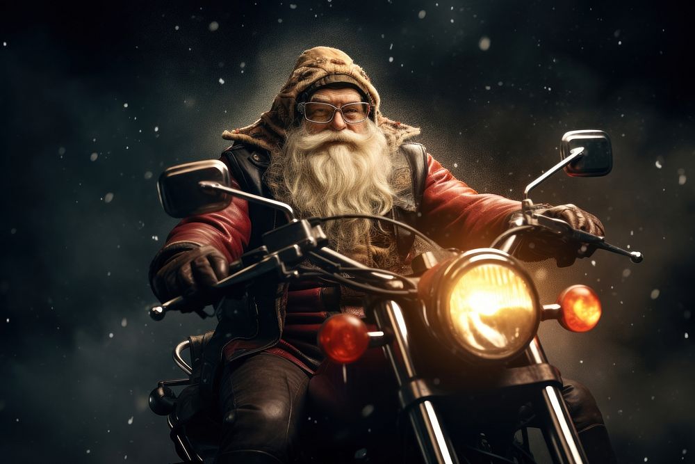 Santa claus ride Motorcycle motorcycle | Free Photo - rawpixel