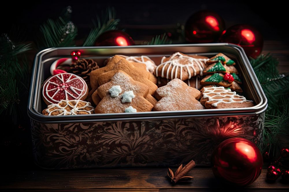 Gingerbread christmas cookie box. | Free Photo - rawpixel