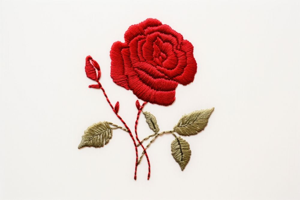 Embroidery rose pattern flower. | Premium Photo - rawpixel