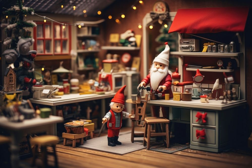 Workshop photo elf toy. | Premium Photo Illustration - rawpixel