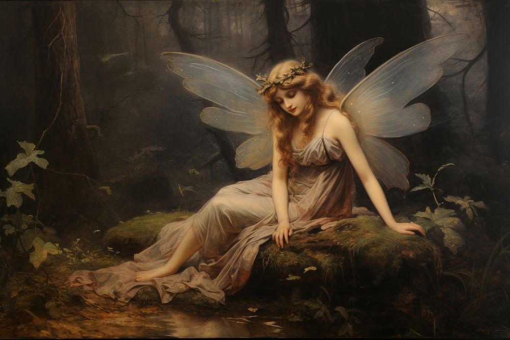 Painting art fairy angel. | Premium Photo Illustration - rawpixel