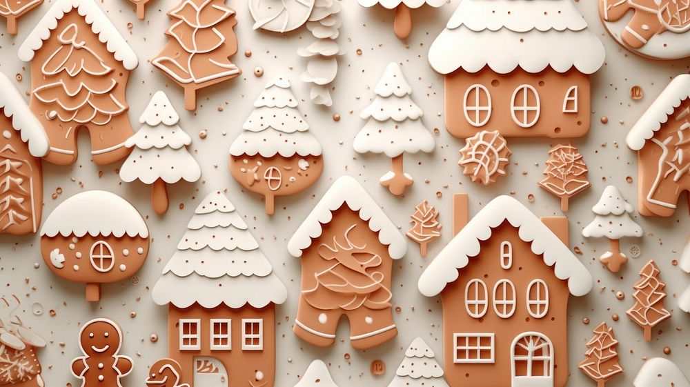 Christmas wallpaper gingerbread christmas dessert. | Free Photo ...