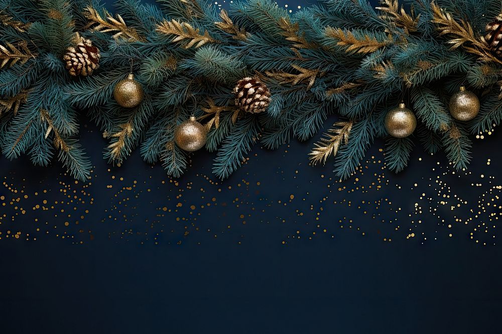 Gold garland christmas tree plant. | Premium Photo - rawpixel