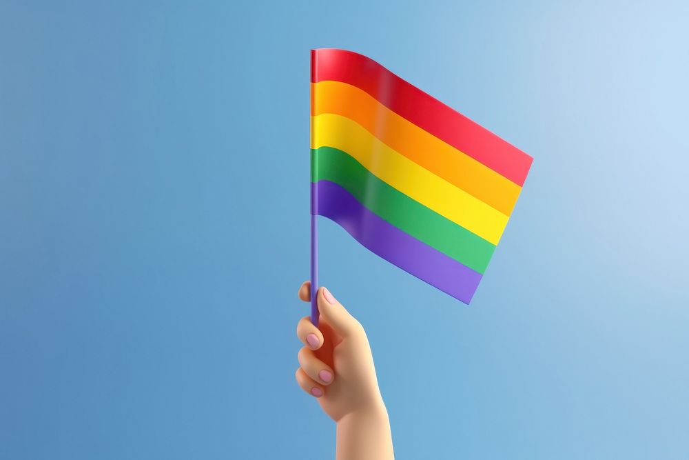 3d hand holding rainbow flag | Premium Photo Illustration - rawpixel