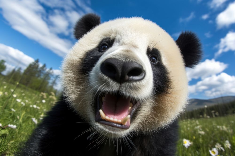 Happy smiling panda wildlife outdoors | Premium Photo - rawpixel