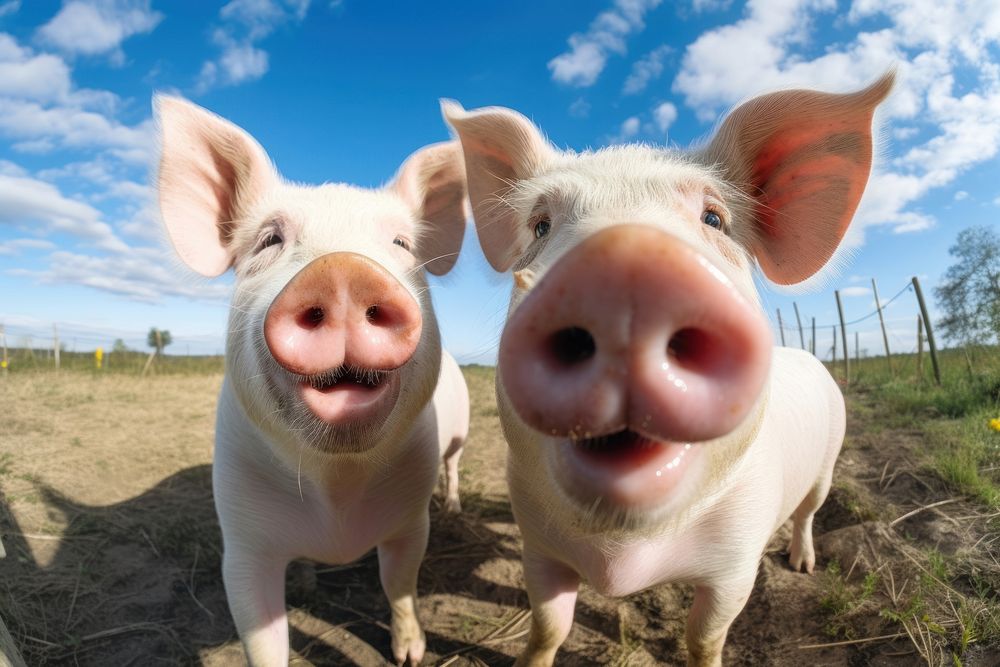 Happy smiling pigs mammal animal | Free Photo - rawpixel