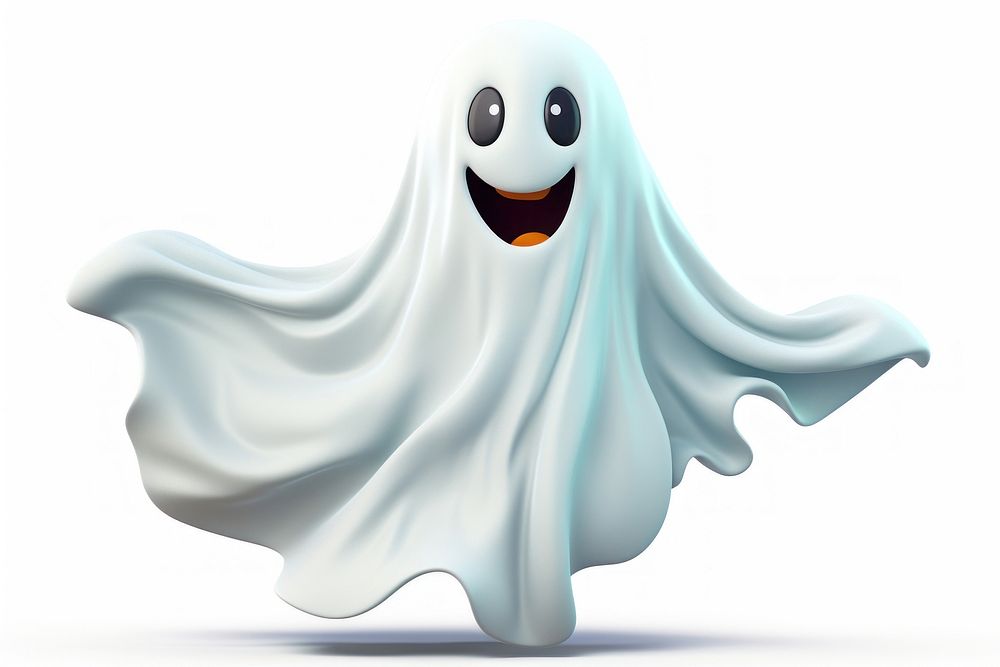 Ghost 3d cartoon realistic white | Free Photo Illustration - rawpixel