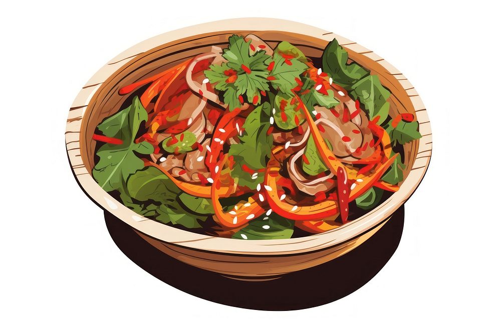 Som tam noodle salad food. | Free Photo Illustration - rawpixel