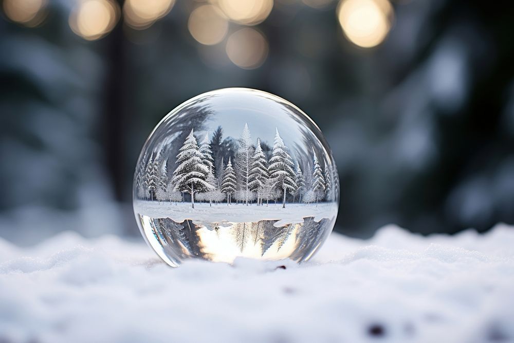 Transparent glass snow transparent christmas. | Free Photo - rawpixel