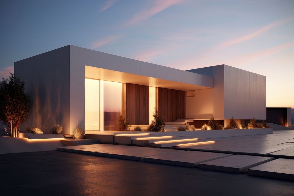 Minimalist house architecture building outdoors. | Premium Photo - rawpixel
