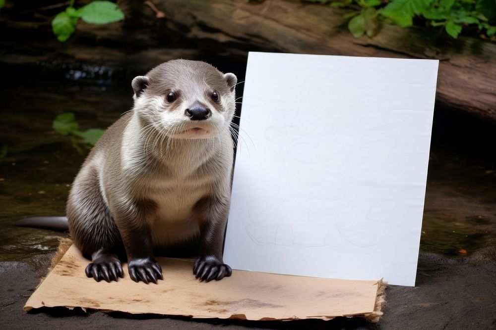 Otter paper wildlife animal. AI | Premium Photo - rawpixel
