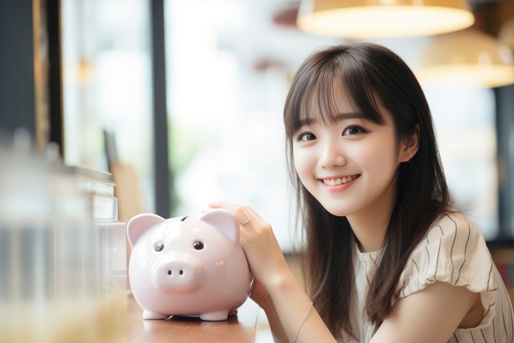 Piggy bank savings smiling smile. | Free Photo - rawpixel