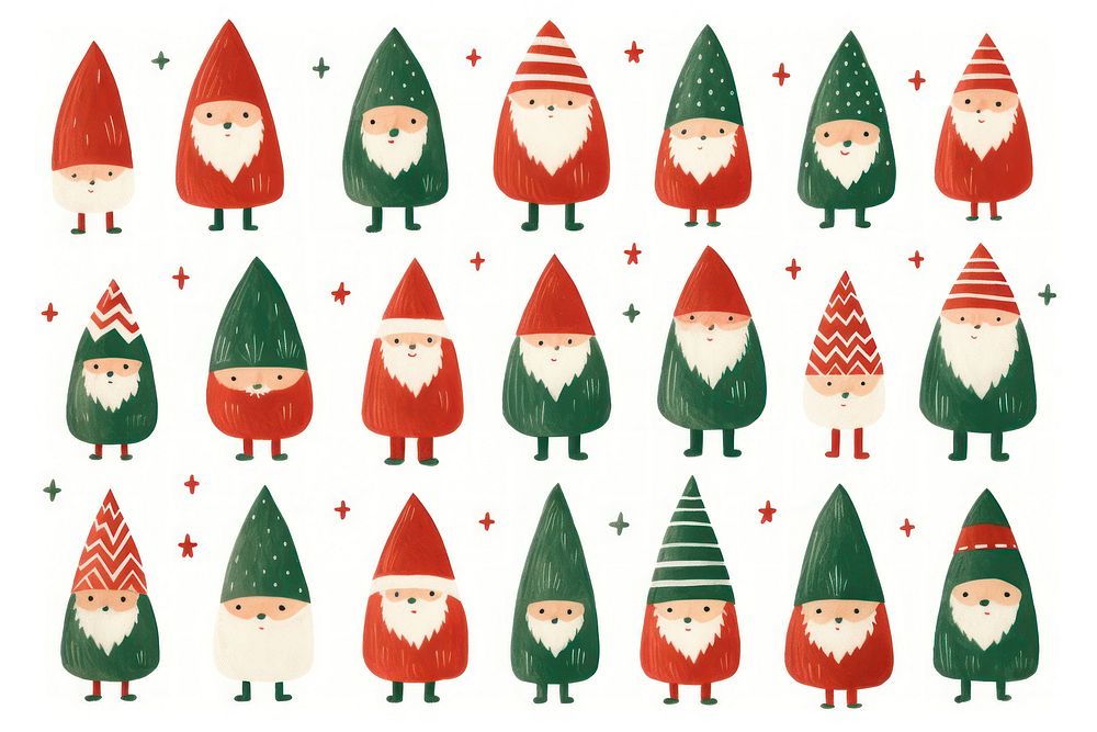 Santa elf christmas pattern celebration. | Premium Photo Illustration ...