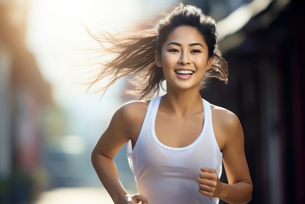 Exercise smiling running smile. AI | Free Photo - rawpixel