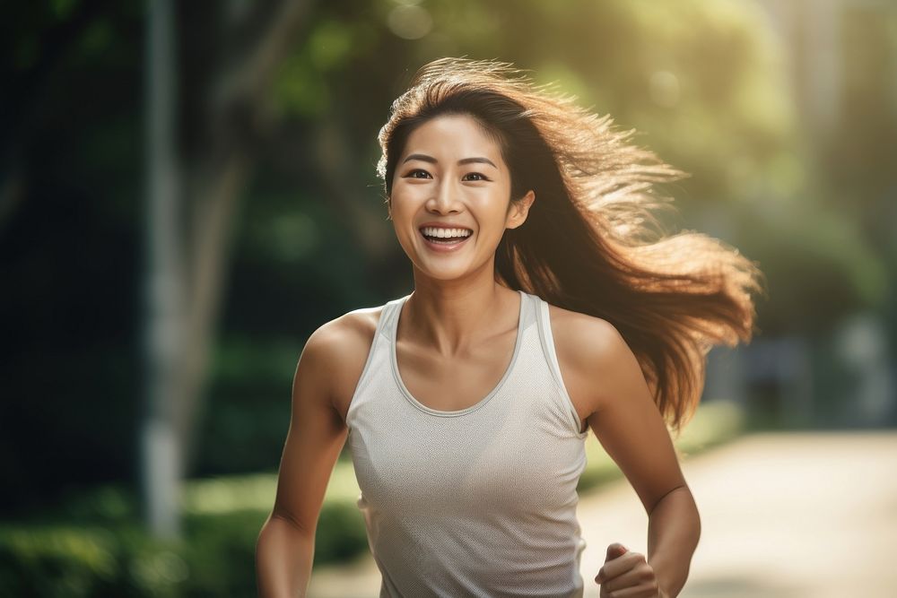 Exercise running smiling jogging. AI | Premium Photo - rawpixel