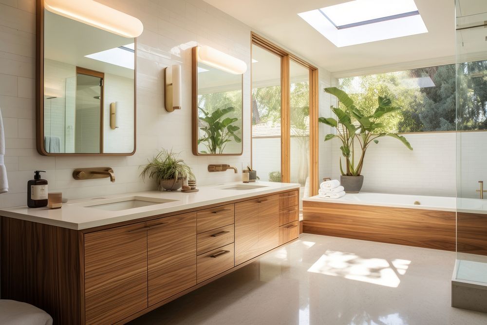 Modern midcentury bathroom architecture building | Free Photo - rawpixel