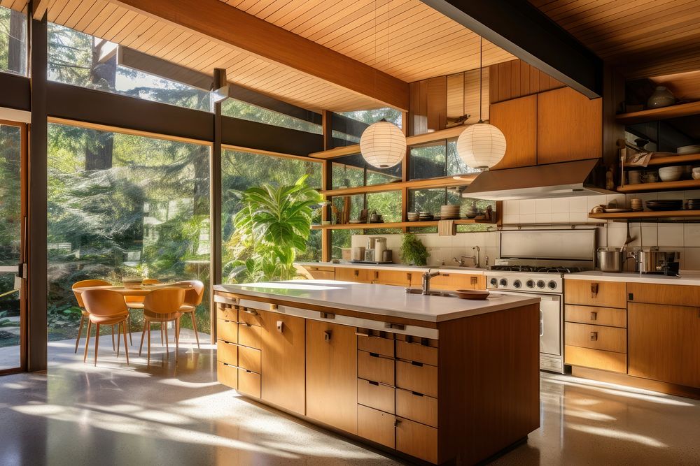 Modern midcentury kitchen room furniture | Free Photo - rawpixel