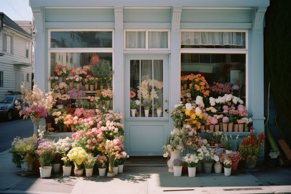 Flower shop architecture building plant | Premium Photo - rawpixel