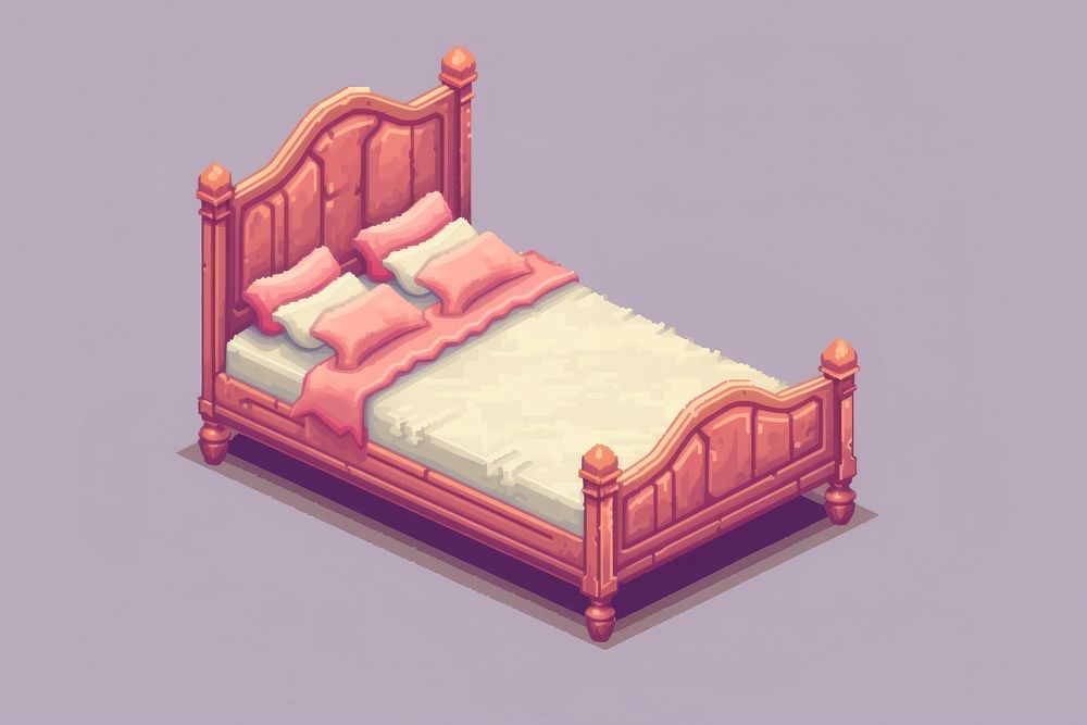 Simple bed isolated furniture bedroom | Premium Photo Illustration ...