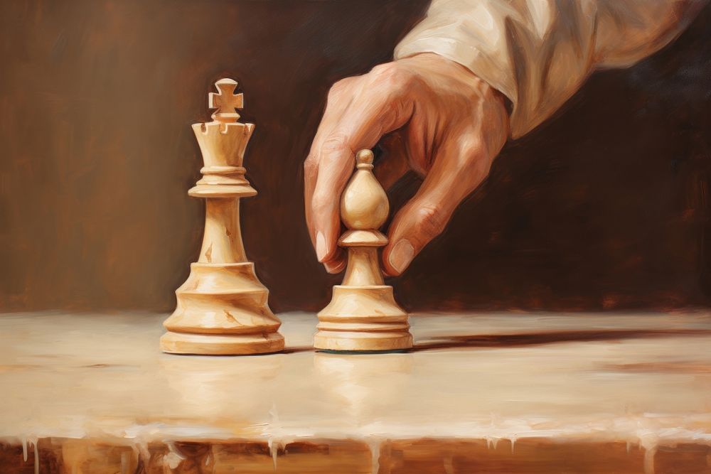 Chess painting game hand. AI | Free Photo Illustration - rawpixel