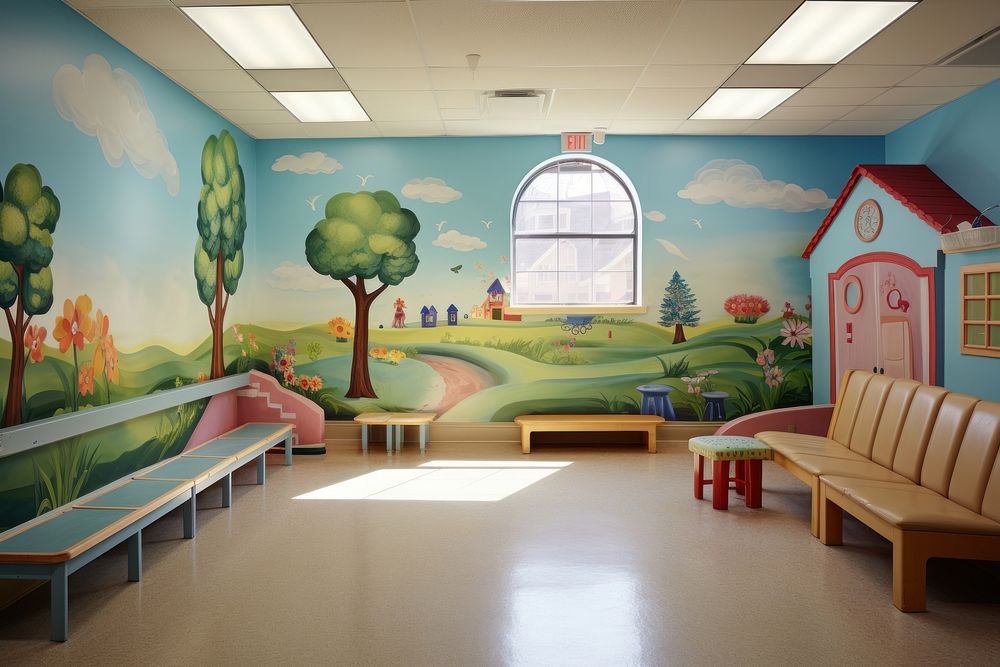 Daycare room furniture representation architecture | Free Photo - rawpixel