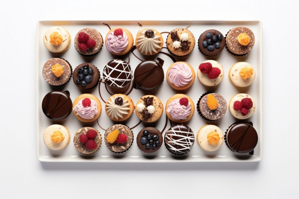 dessert tray food cake white | Free Photo - rawpixel