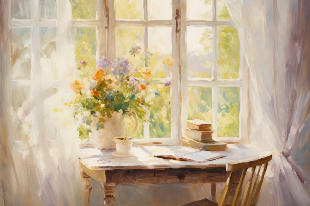 Painting window furniture chair. | Free Photo Illustration - rawpixel