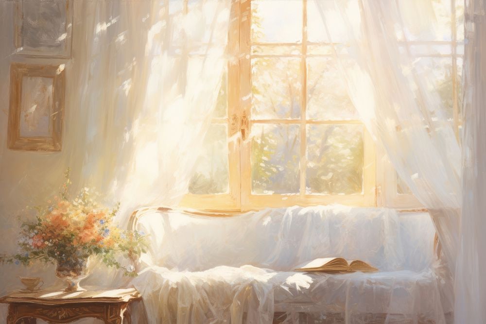 Cozy house window painting furniture | Premium Photo Illustration ...