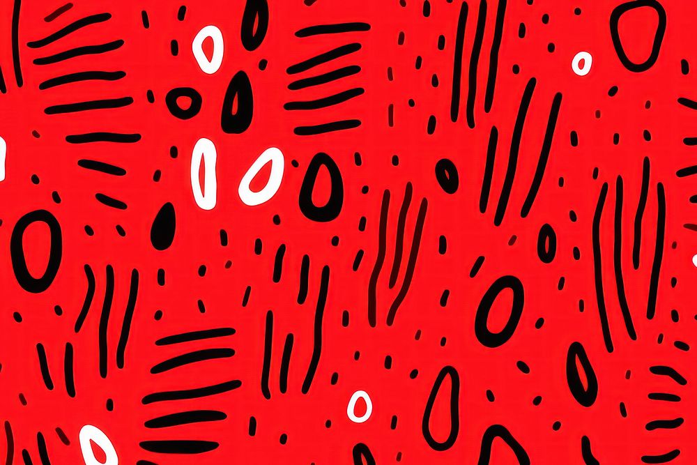 Fun red line doodle pattern | Free Photo Illustration - rawpixel