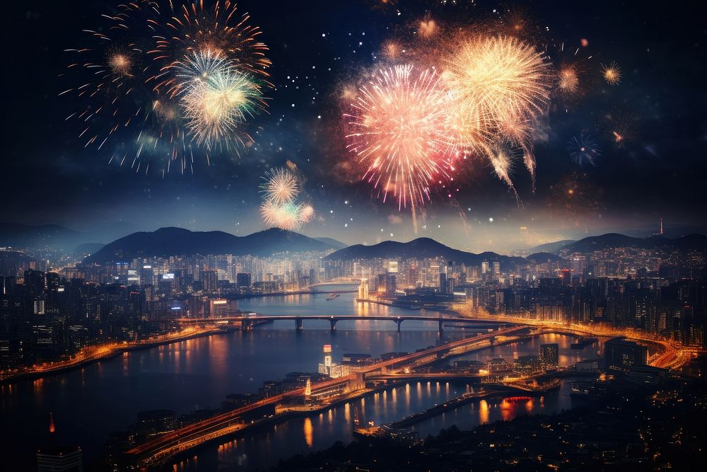 Fireworks city architecture celebration. | Premium Photo - rawpixel