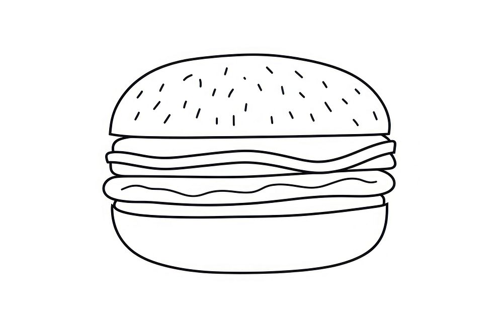 Minimal illustration burger drawing sketch | Free Photo Illustration ...
