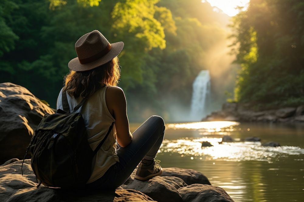 Relax nature outdoors sitting. AI | Premium Photo - rawpixel