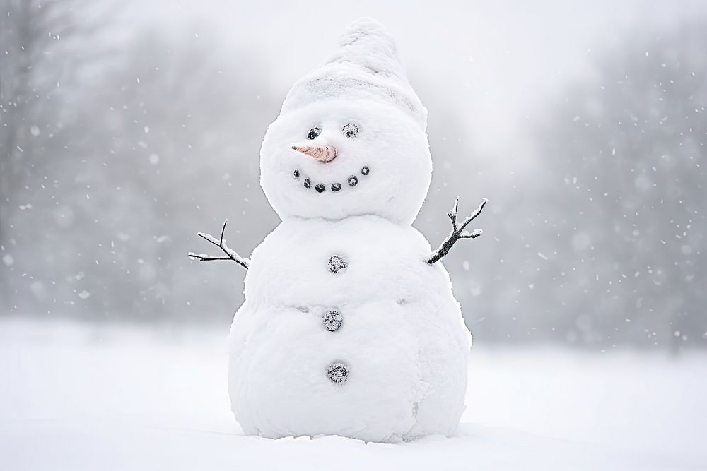 Snowman outdoors winter nature | Free Photo - rawpixel