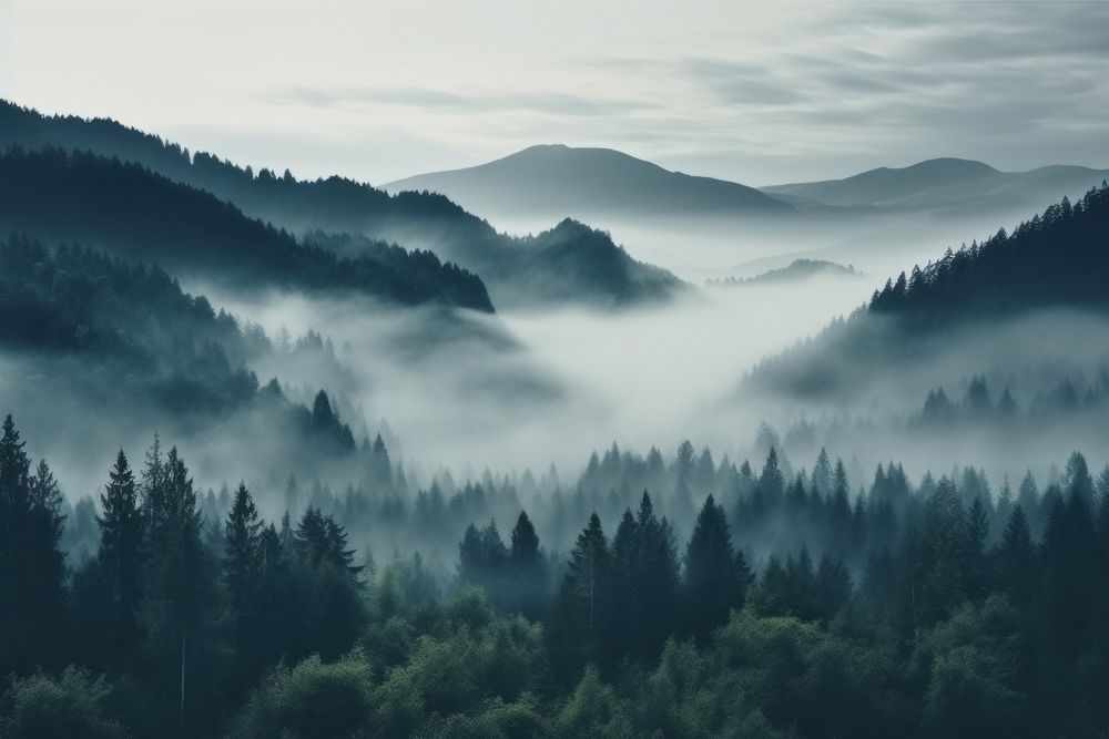 Nature forest fog landscape. | Premium Photo - rawpixel