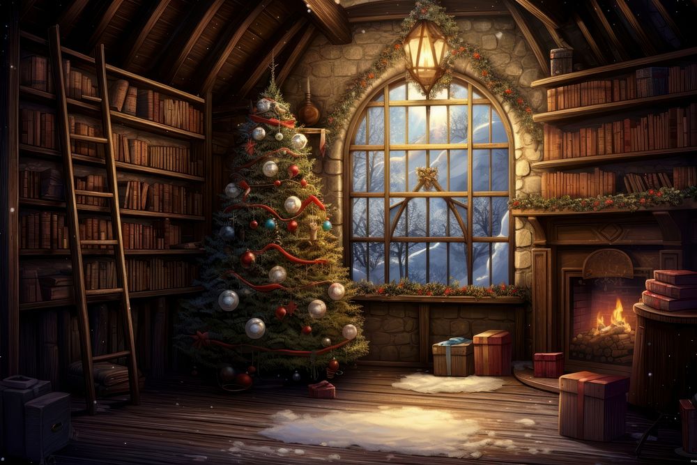 Chirstmas fireplace christmas architecture. | Premium Photo ...