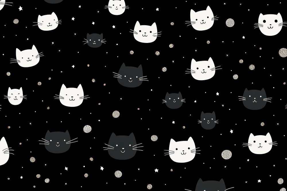 Floating cats backgrounds pattern mammal. | Free Photo Illustration ...