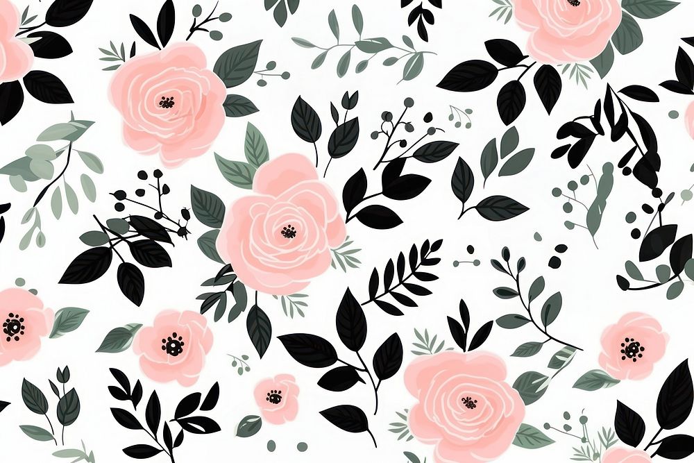Rose pattern backgrounds wallpaper. AI | Free Photo Illustration - rawpixel