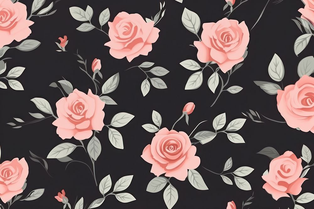 Rose pattern backgrounds wallpaper. AI | Free Photo Illustration - rawpixel