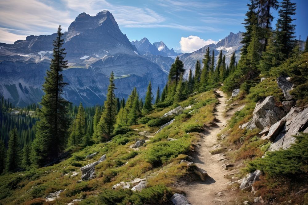 Hiking trail landscape mountain wilderness. | Free Photo - rawpixel