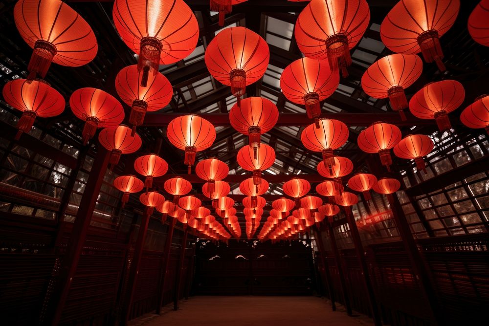 Red chinese lanterns festival ceiling | Premium Photo - rawpixel