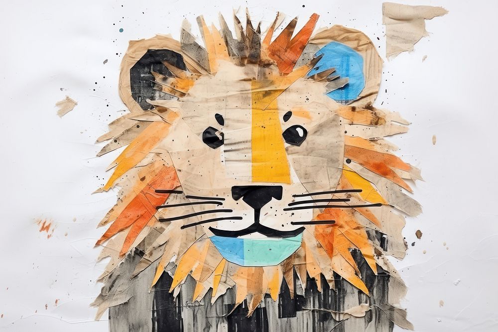 Retro lion painting craft art. | Premium Photo Illustration - rawpixel