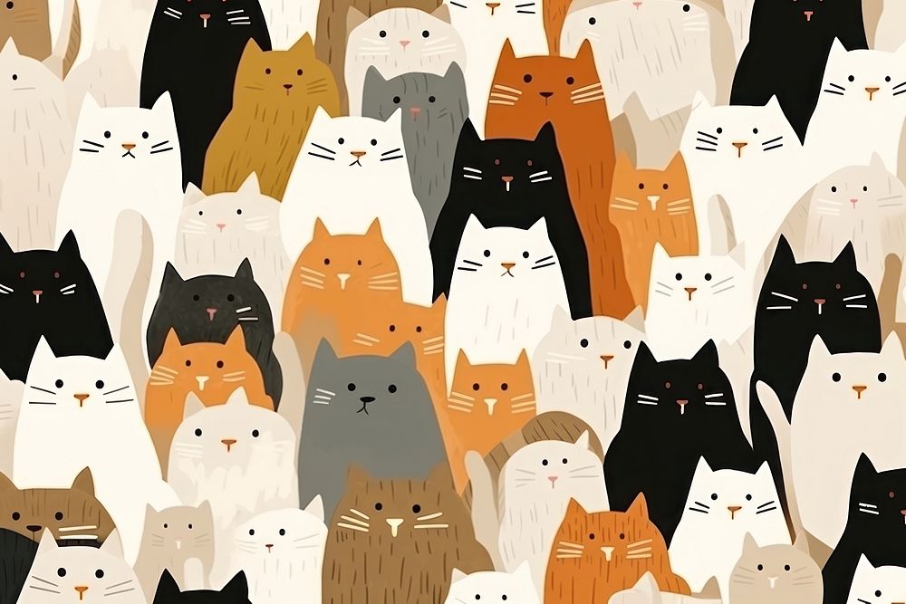 Cats pattern mammal animal | Premium Photo Illustration - rawpixel