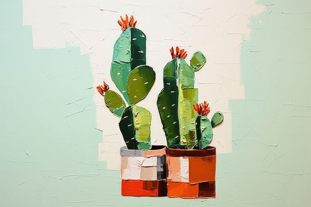Cactus plant art representation. | Free Photo Illustration - rawpixel
