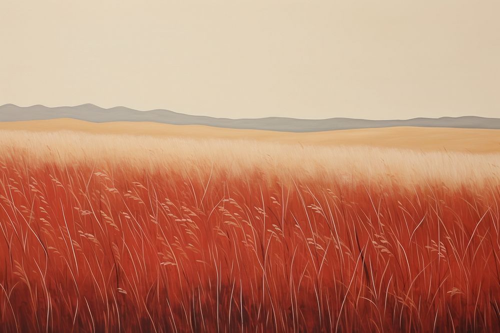 Red Grass Meadow landscape grass | Free Photo Illustration - rawpixel